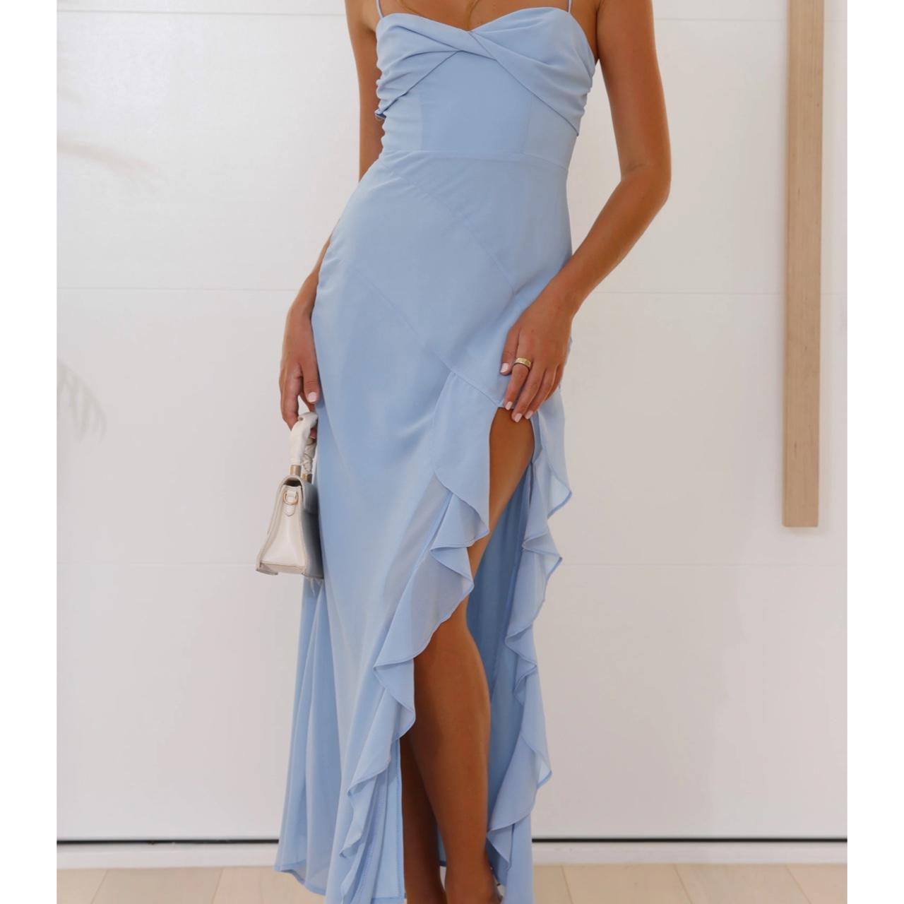 Billy J Kiyah Midi Dress - Blue. Worn once in great... | Depop