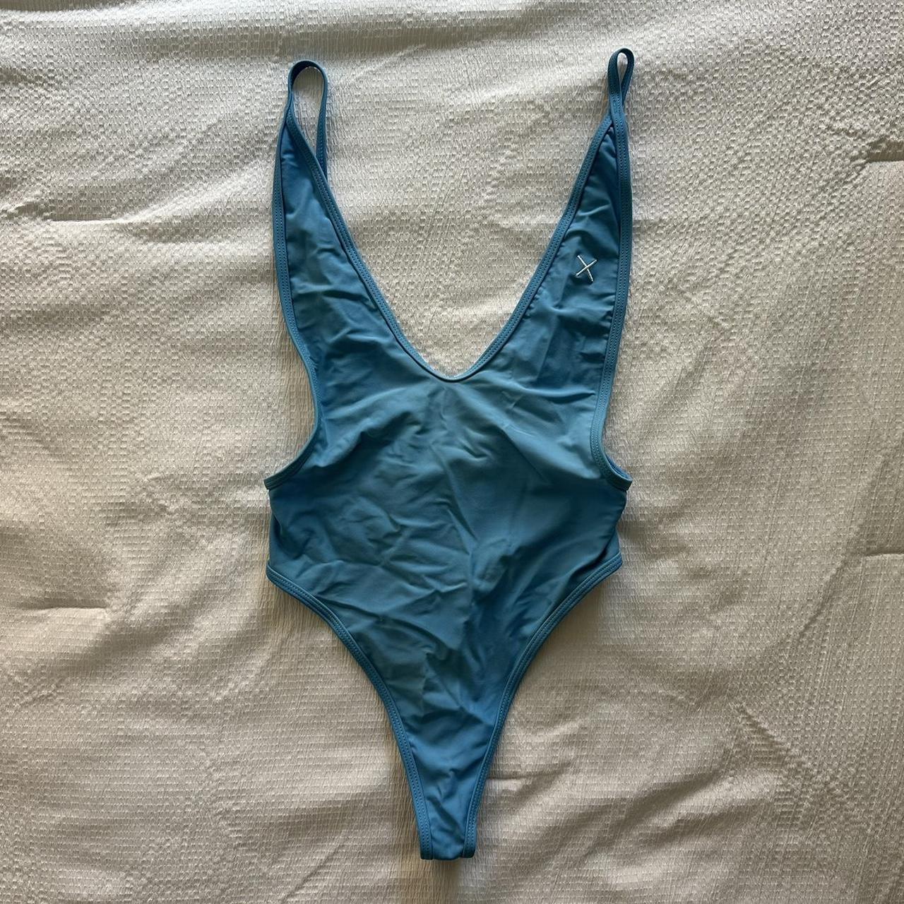 BoutineLA Sky Blue Retro One-Piece Swimsuit🫐 Lightly... - Depop