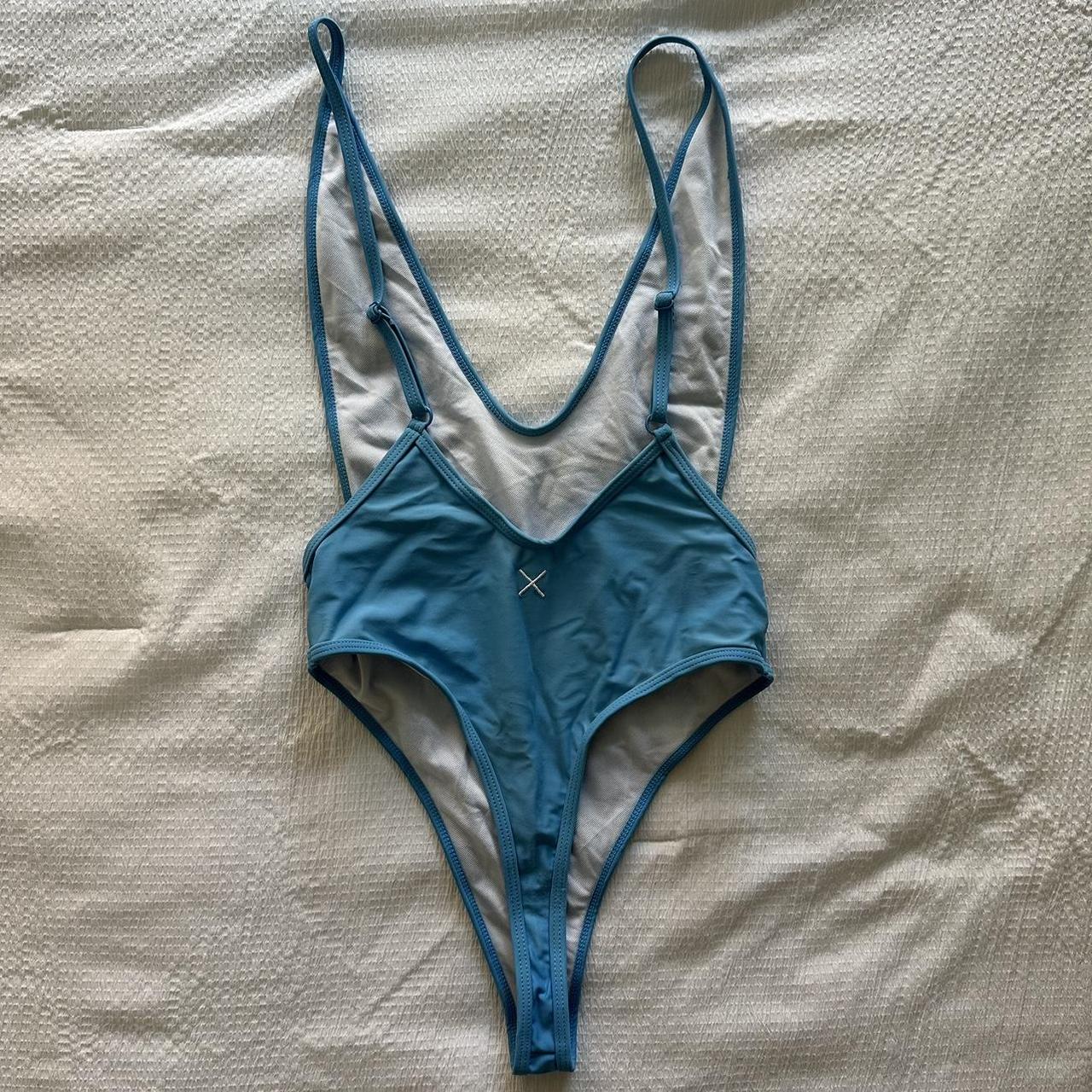 BoutineLA Sky Blue Retro One-Piece Swimsuit🫐 Lightly... - Depop
