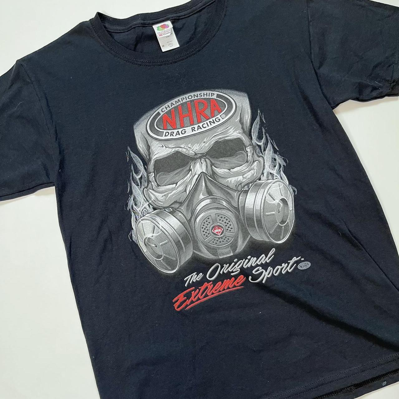 NHRA DRAG RACING GRUNGE SKULL GRAPHIC TEE size... - Depop