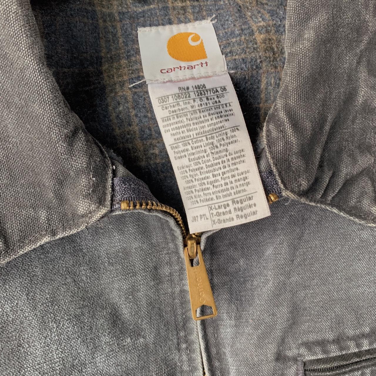 2000s Carhartt Detroit J97 PTL Boxy Faded Charcoal... | Depop