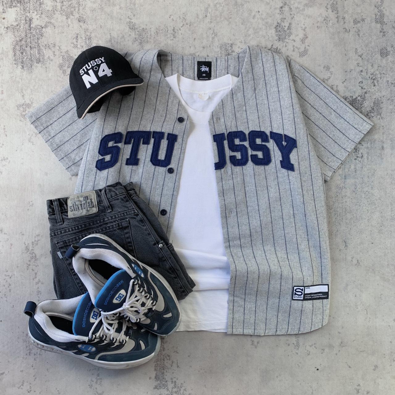 Stussy Embroidered Felt Patch Spell Out Button Up... | Depop