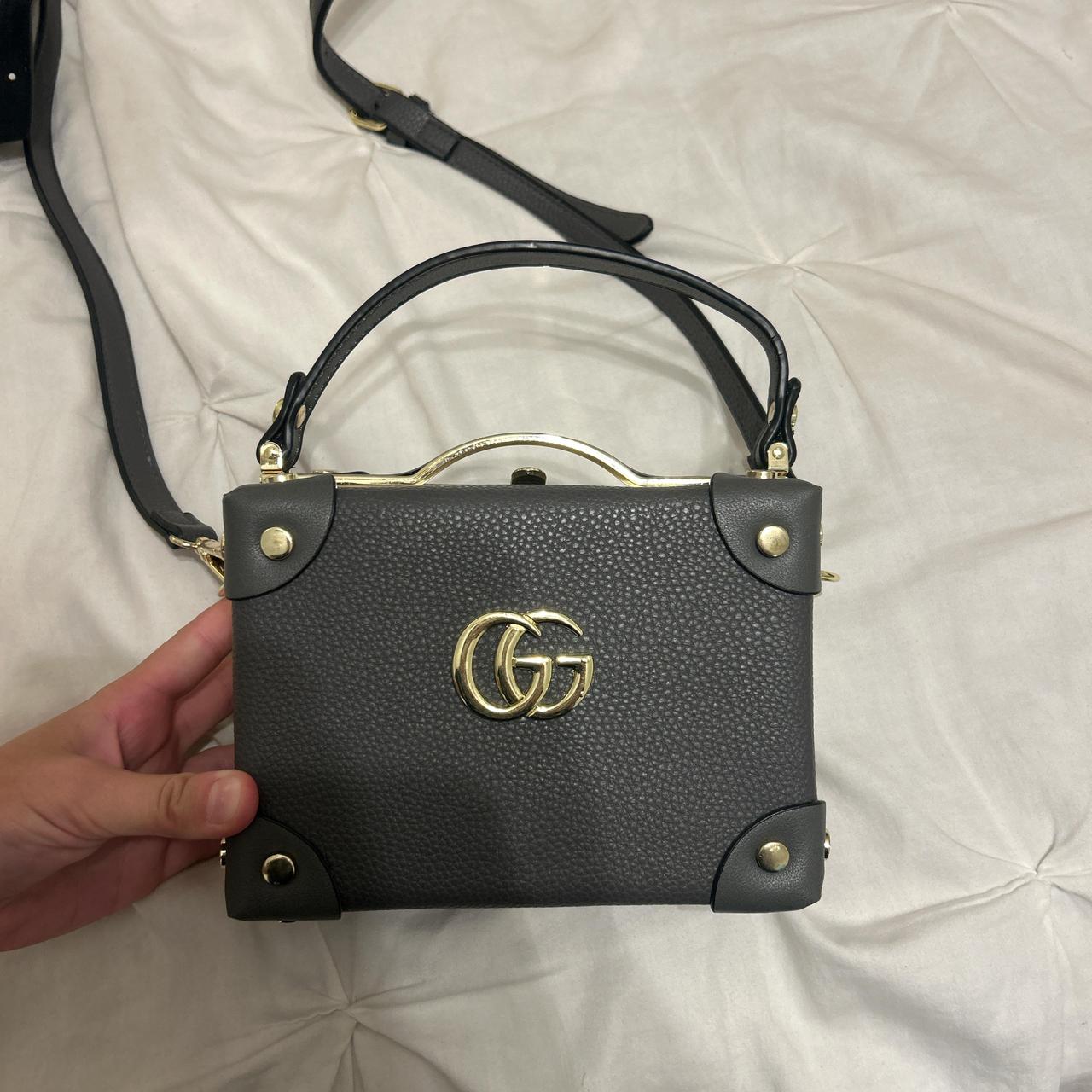 like new barely used grey box bag - Depop