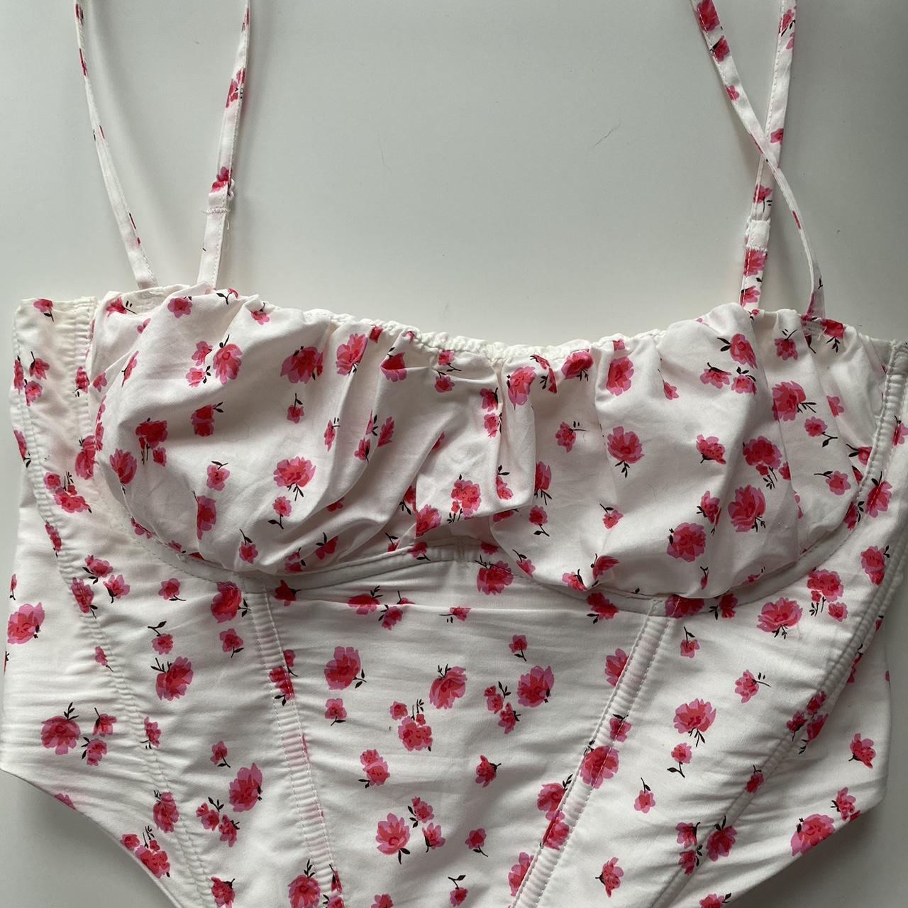 Glassons corset top Pretty flower print Size 6... - Depop