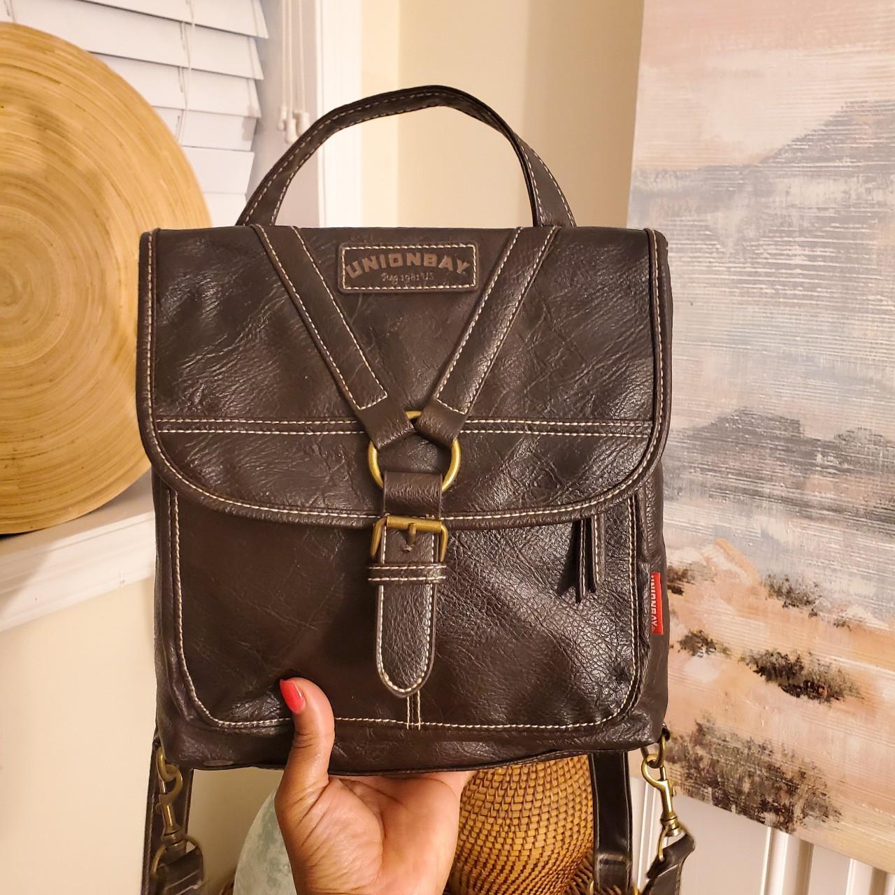 Y2K Union Bay 2 IN 1 Faux Leather Crossboy/... - Depop