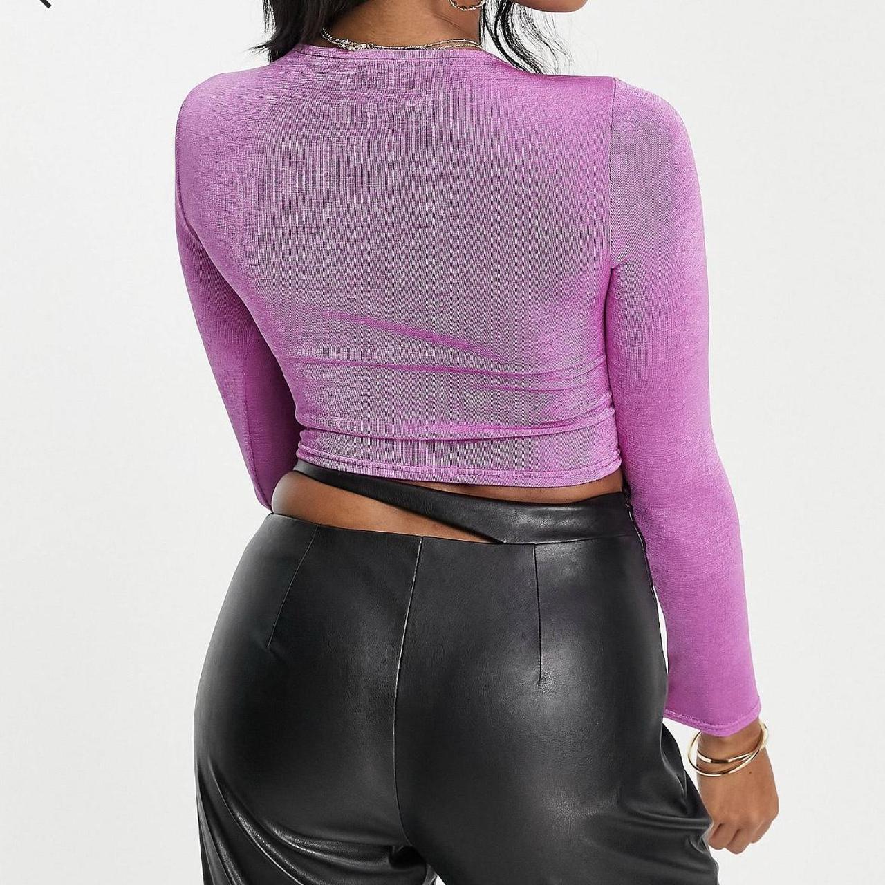 ASOS design crop top with long sleeves and asym cut... - Depop