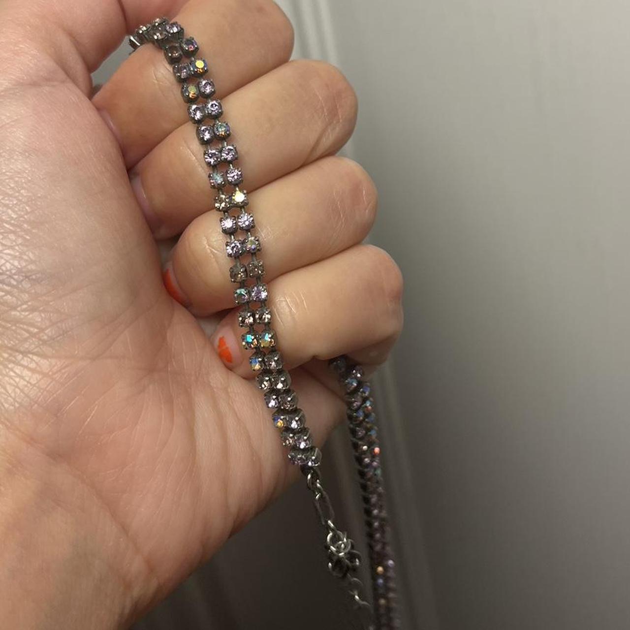 Purple diamante choker necklace y2k 90s Claire’s... - Depop