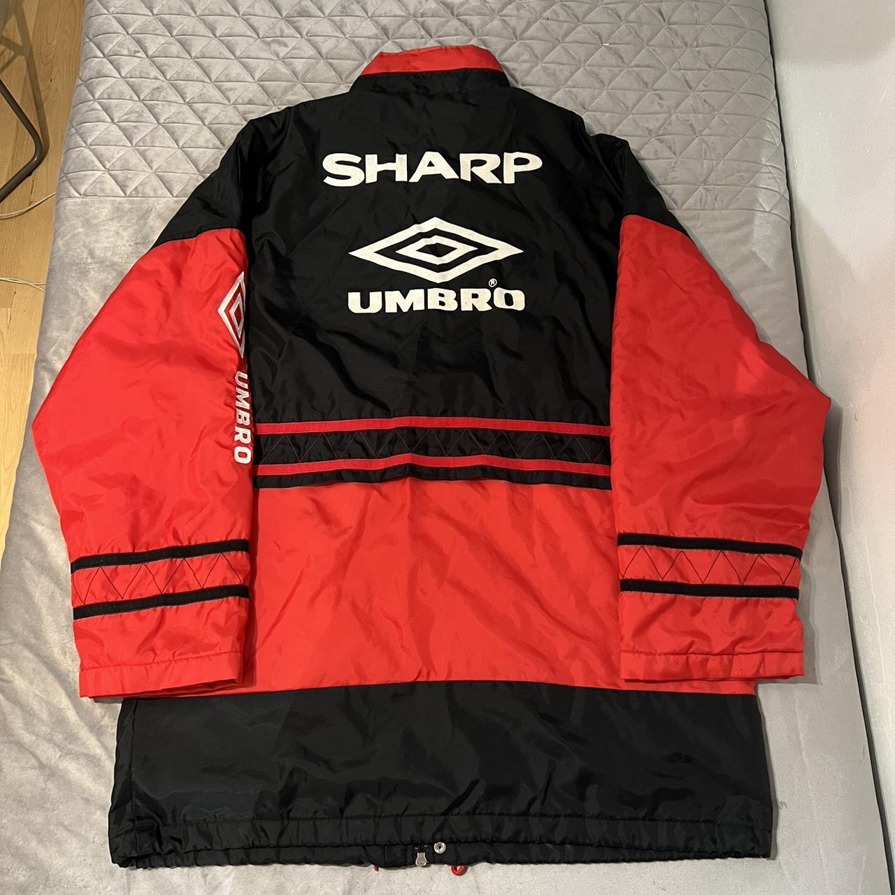 Manchester United 90s Football Coat Jacket Umbro... - Depop