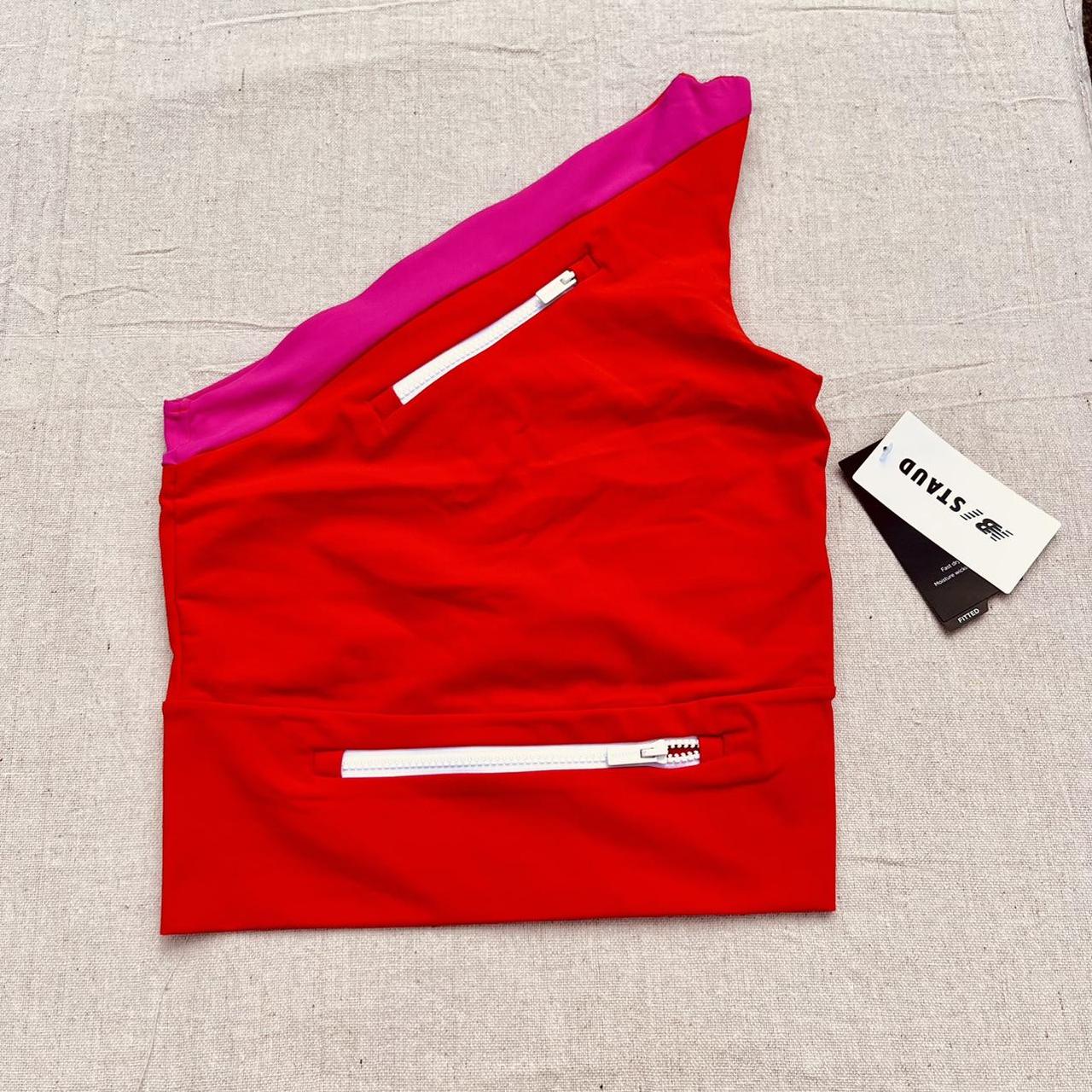 New balance X STAUD athletic top NWT Red and pink... - Depop