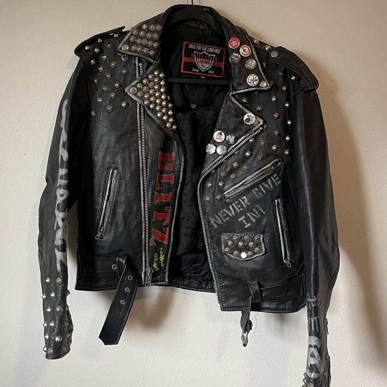 Punk leather Jacket #blitz #punk #discharge | Depop