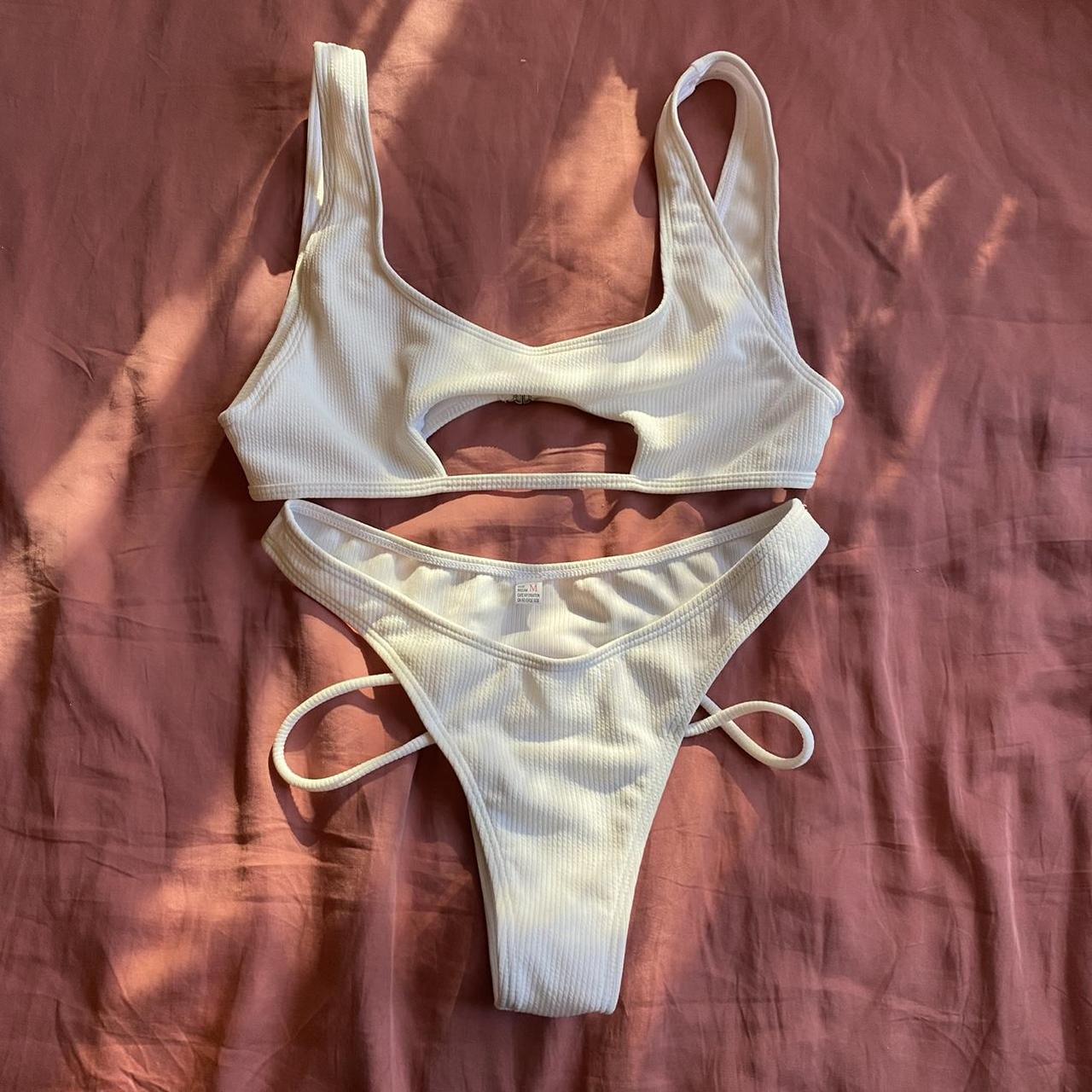 SHEIN Women's White Bikinis-and-tankini-sets | Depop