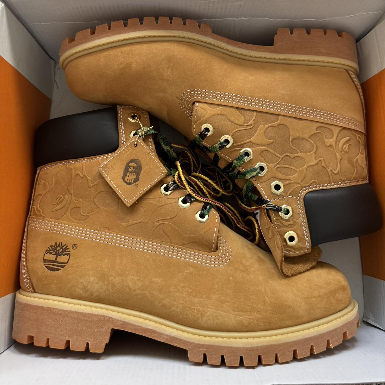 Timberland 6’ inch boots, Bape X Undefeated... - Depop
