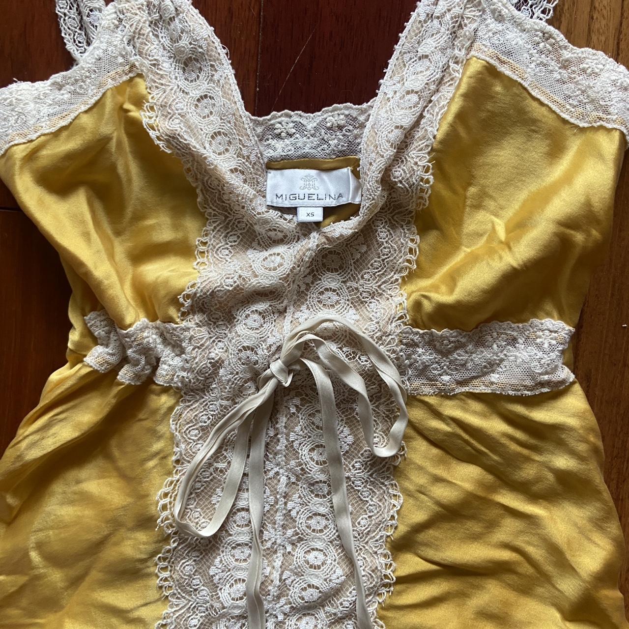 Yellow and cream lace cami top #cottagecore | Depop