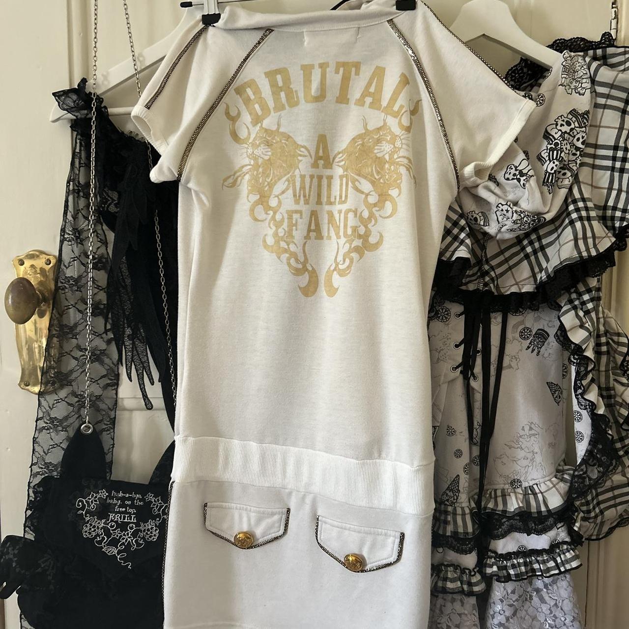 DIA gyaru zip one piece dress cutest gold lining... - Depop