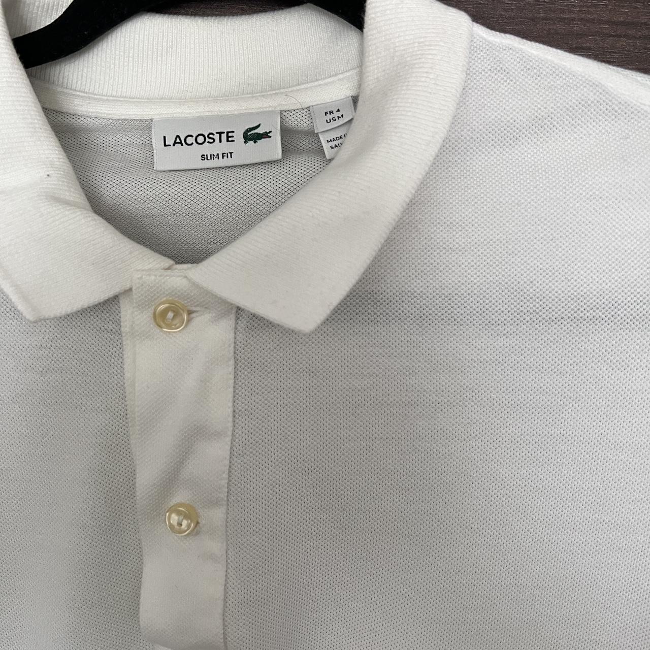 Lacoste white polo green crocodile Size 4 (large)... - Depop