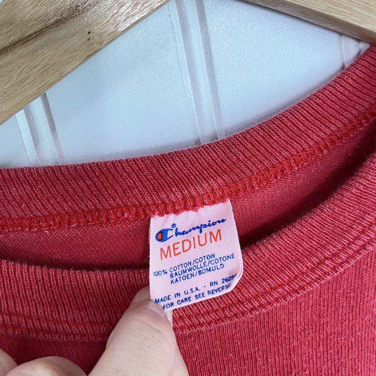 Vintage Red Champion Shirt Made in USA Single... | Depop