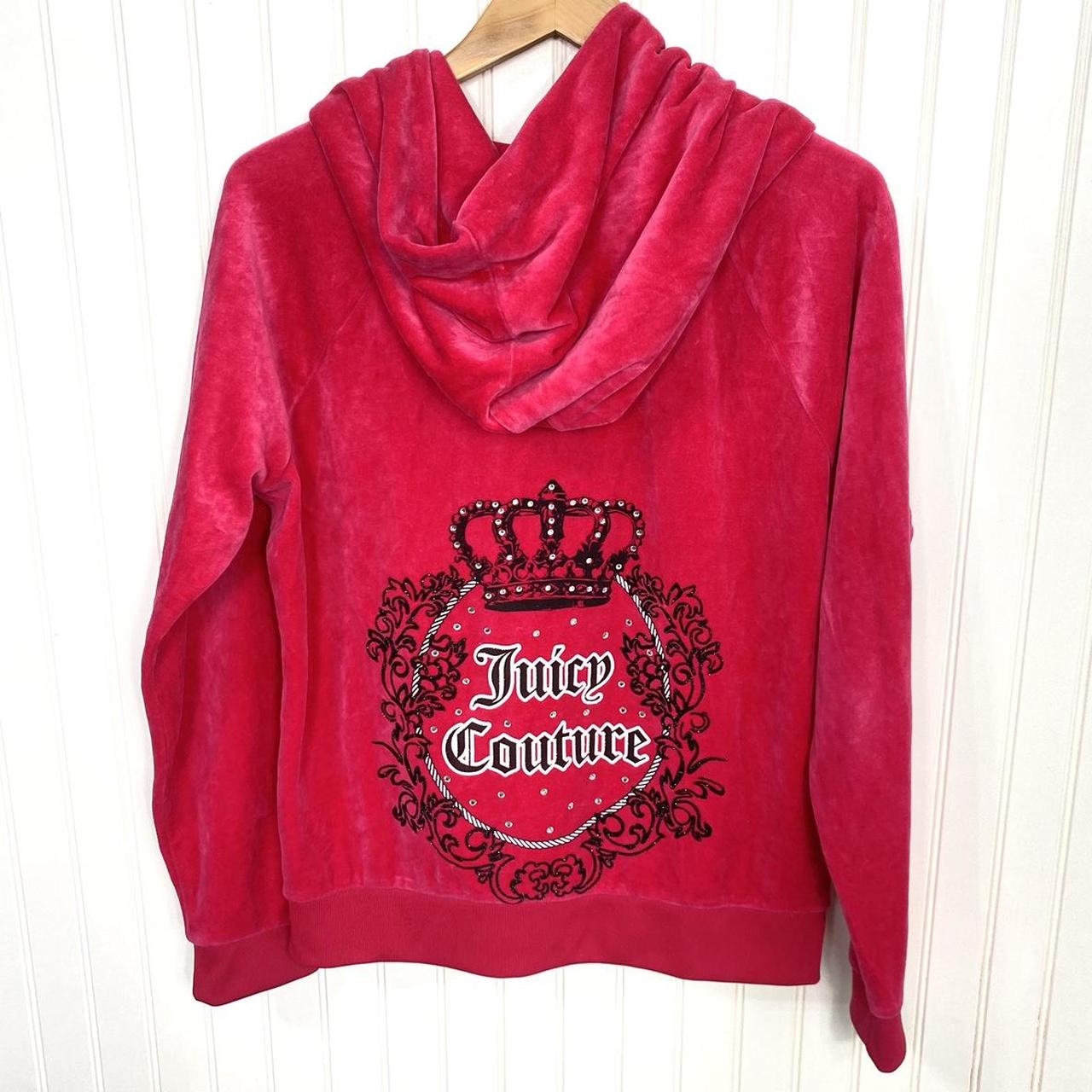 Vintage y2k Juicy Couture Velour Pink Zipup Hoodie... - Depop