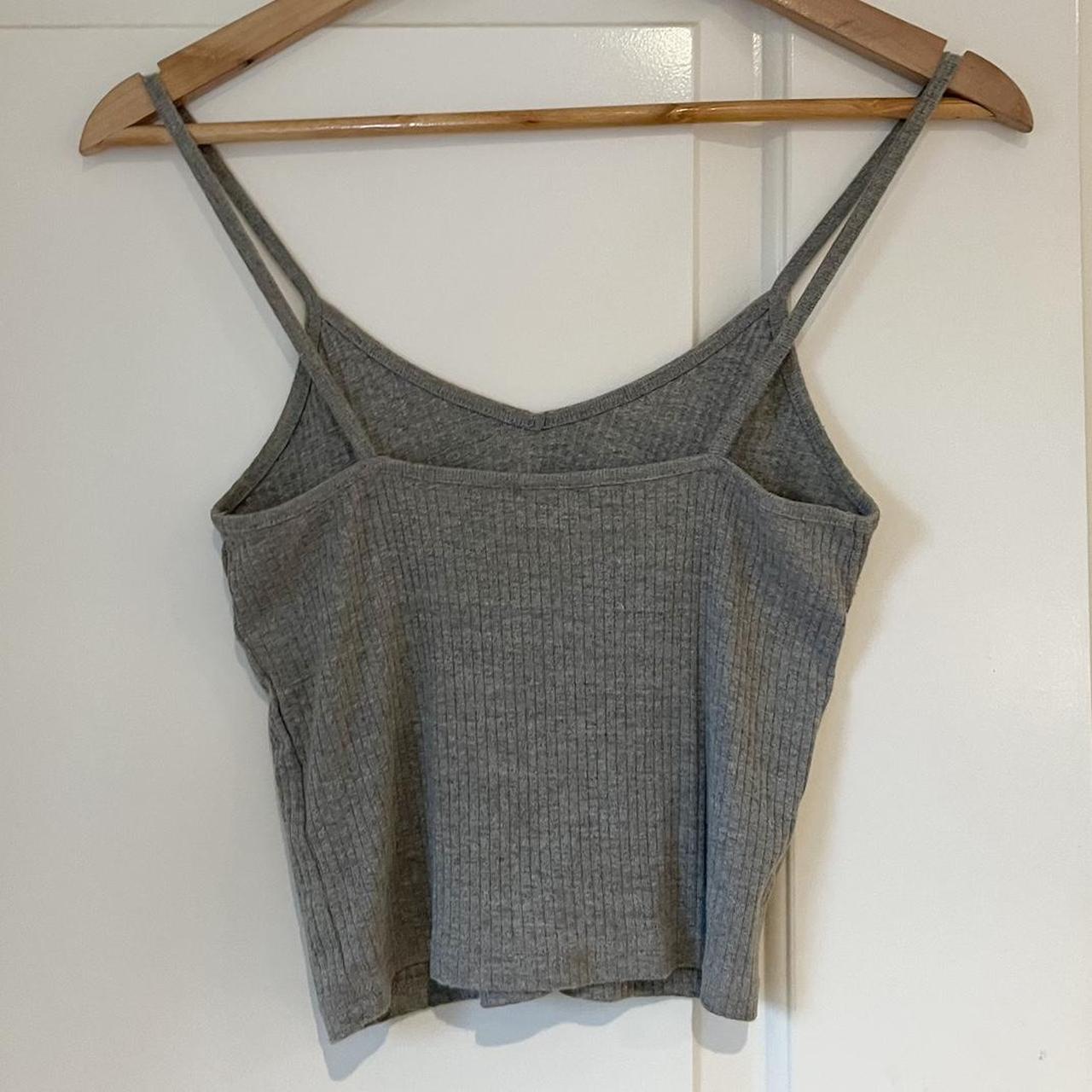 Grey ribbed crop top Size 10 From Topshop Comfy,... - Depop