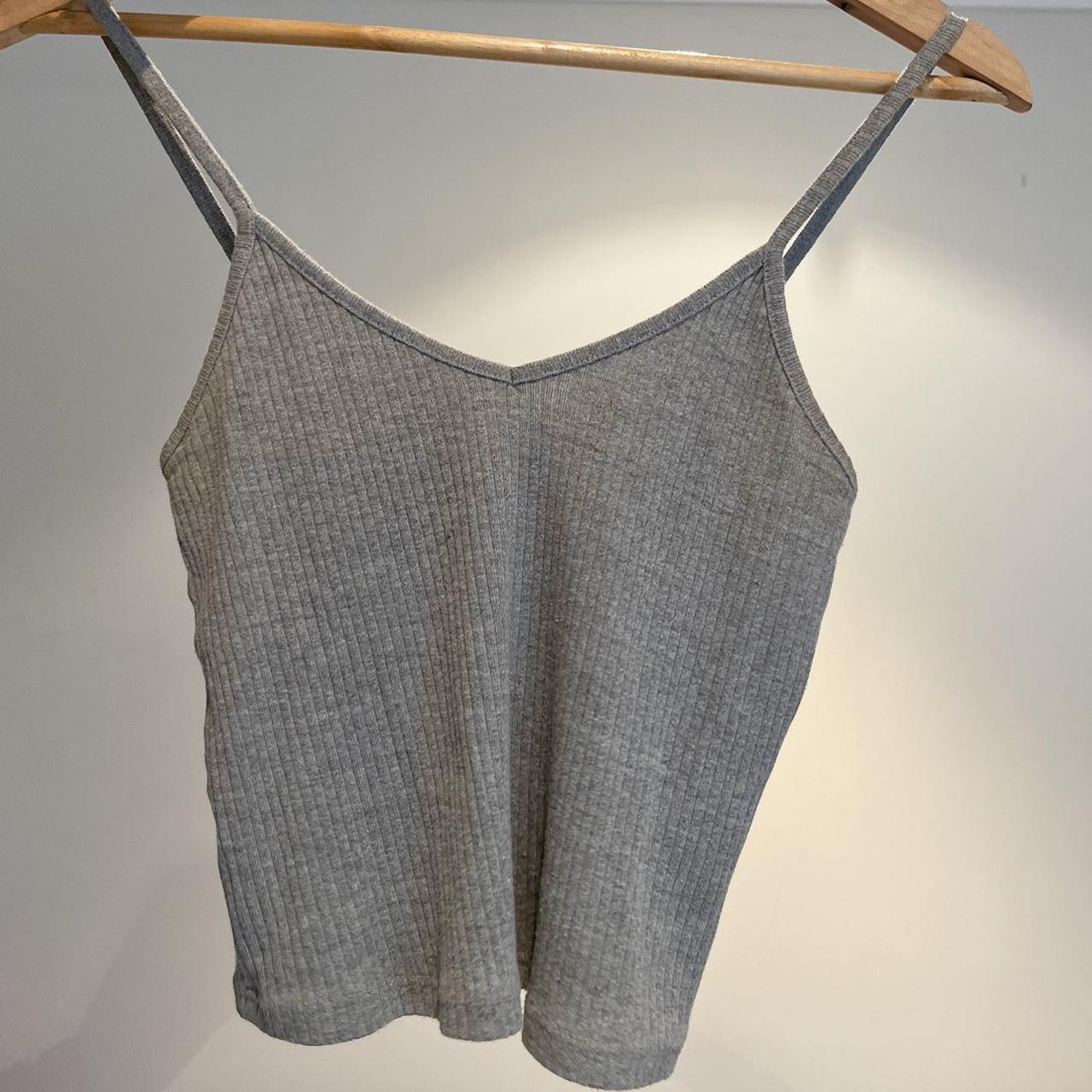 Grey ribbed crop top Size 10 From Topshop Comfy,... - Depop