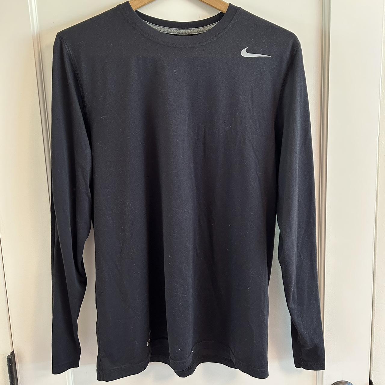 men’s nike black long-sleeved shirt - Depop