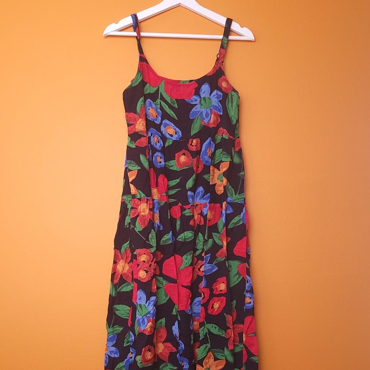 Primary color summer dress. Comfy fit. Size medium... - Depop