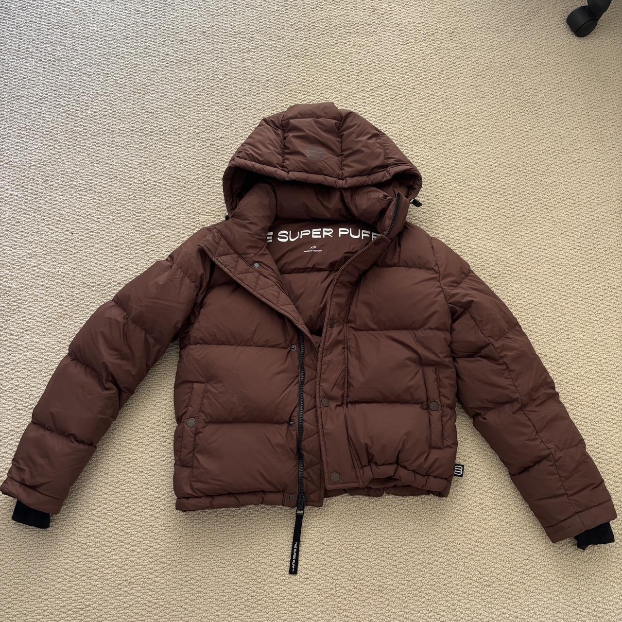 aritiza super puff shorty in rich mocha brown -... - Depop