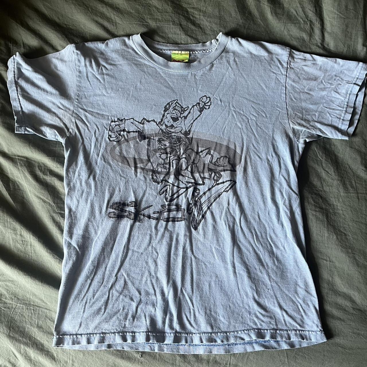 sick scooby doo sk-8 graphic skater tee. minor holes... - Depop