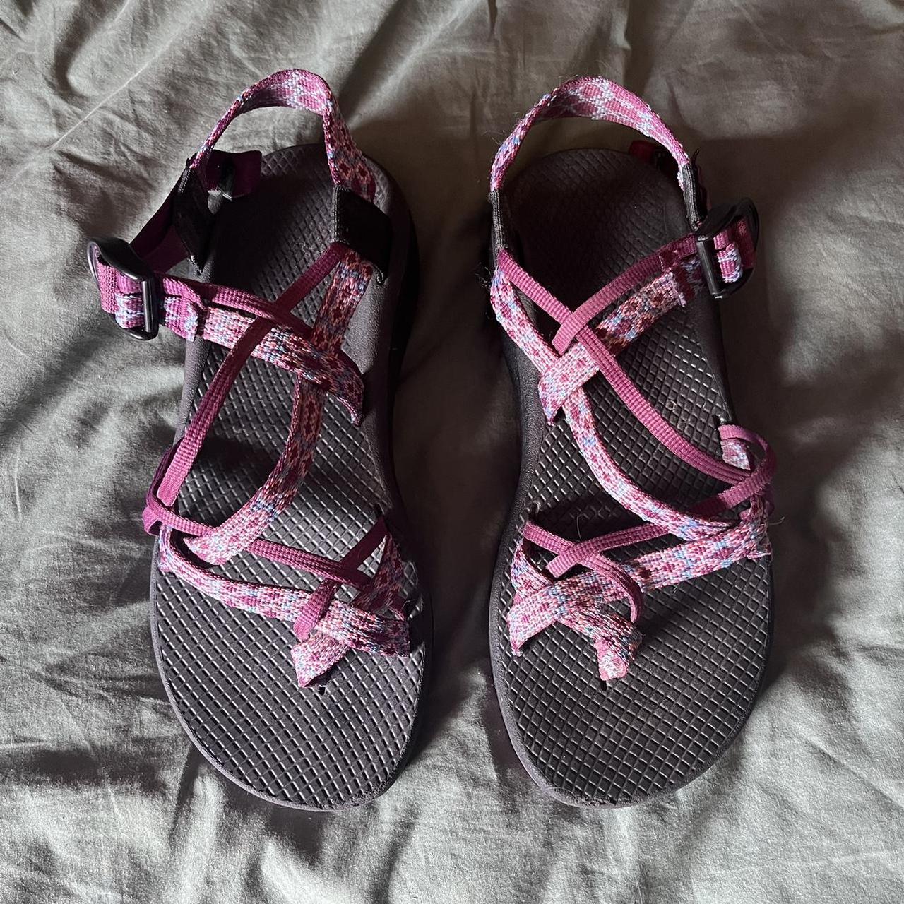 super cute and well-loved purple chaco sandals with... - Depop