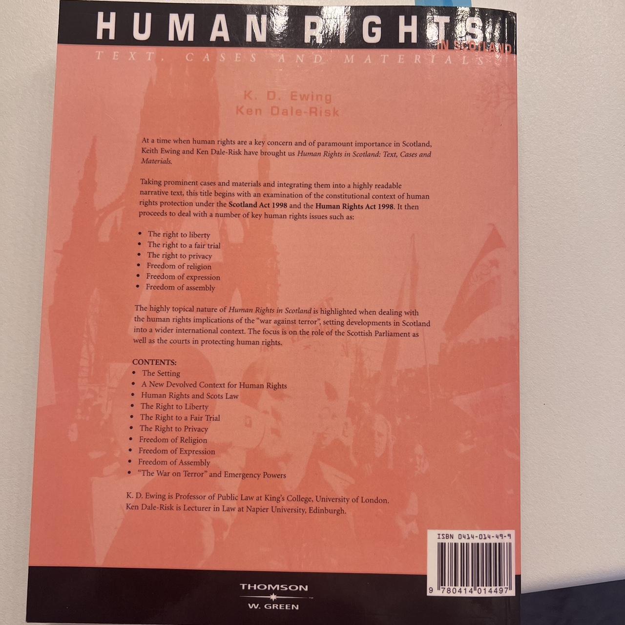Human Rights in Scotland textbook W green - Depop