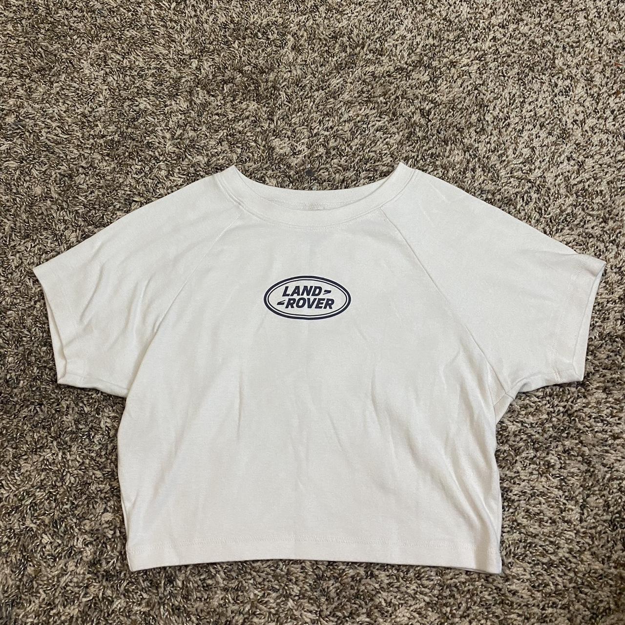 pacsun land rover medium white baby tee - Depop