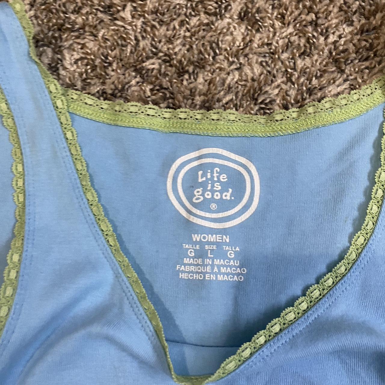 life is good large blue tank - Depop