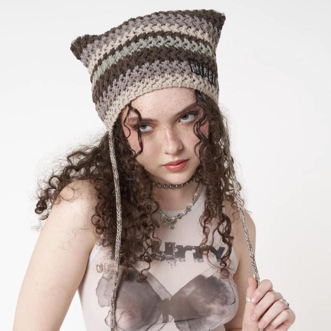 Minga London Women's Brown and Tan Hat | Depop