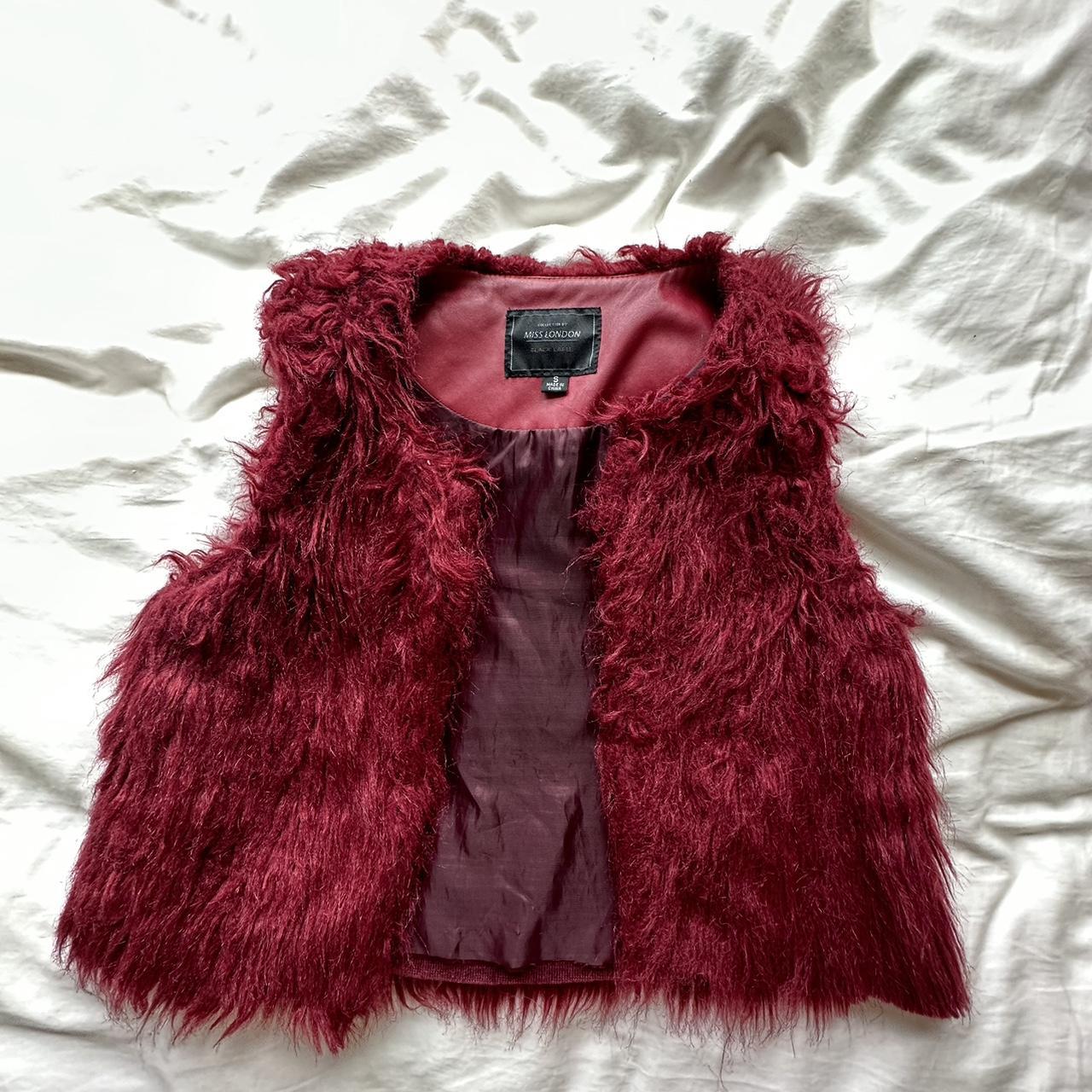 the coolest pink/ maroon fuzzy furry vest !!! bought... - Depop