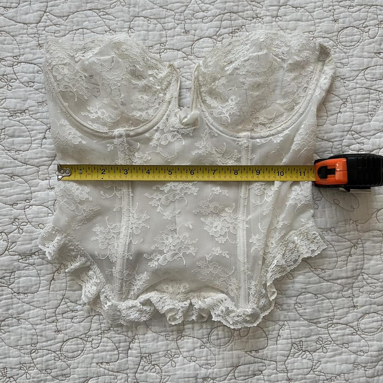 Vintage White Lace Bustier Crop Corset Has No Depop