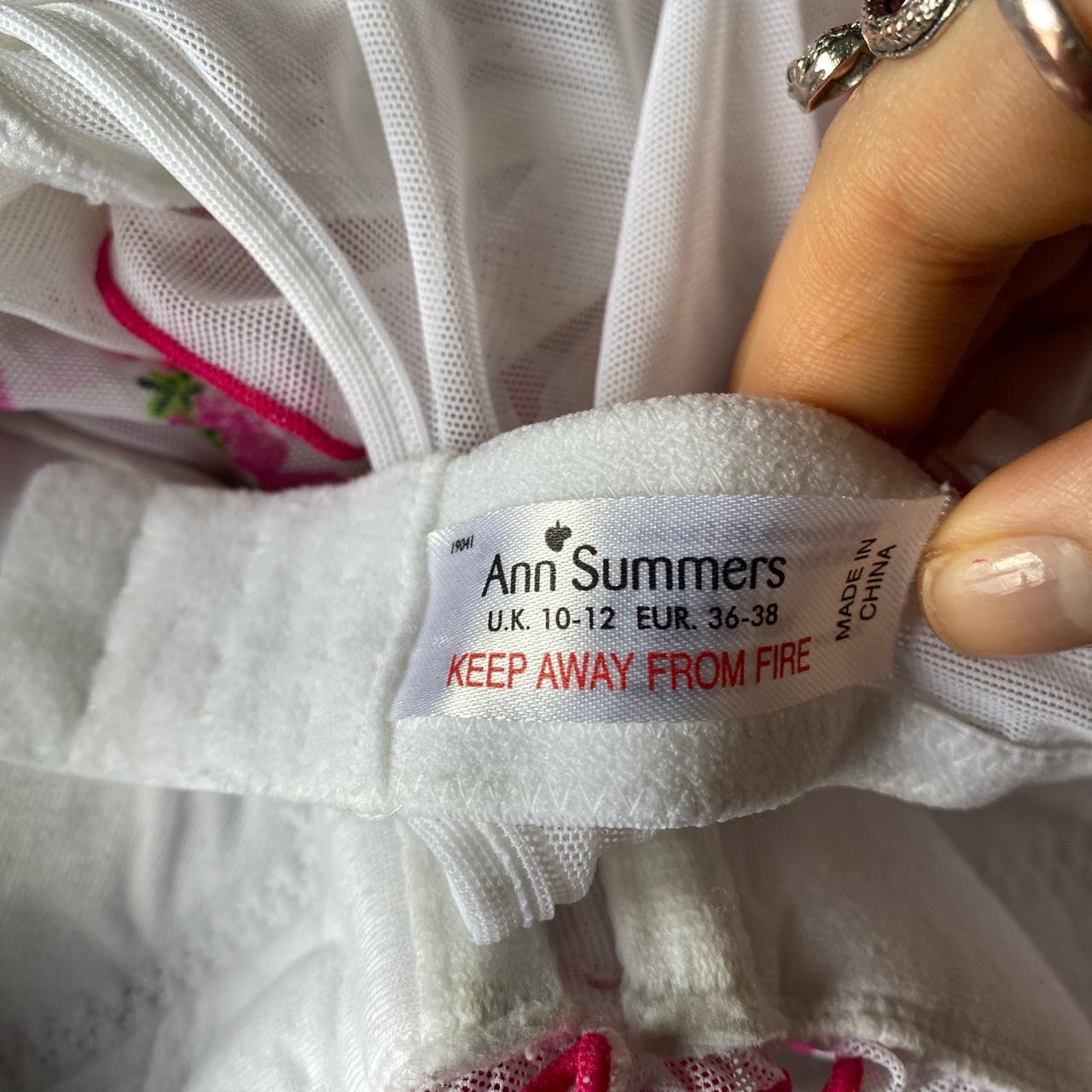 Ann Summers Womens Pink And White Corset Depop