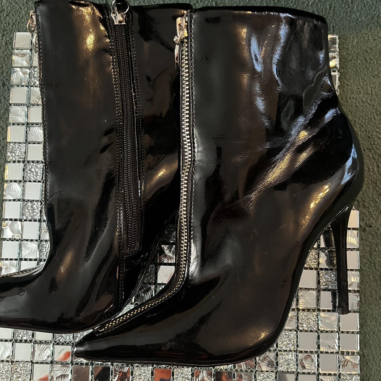 SCHUTZ black pvc ankle boots Zip front detail... - Depop
