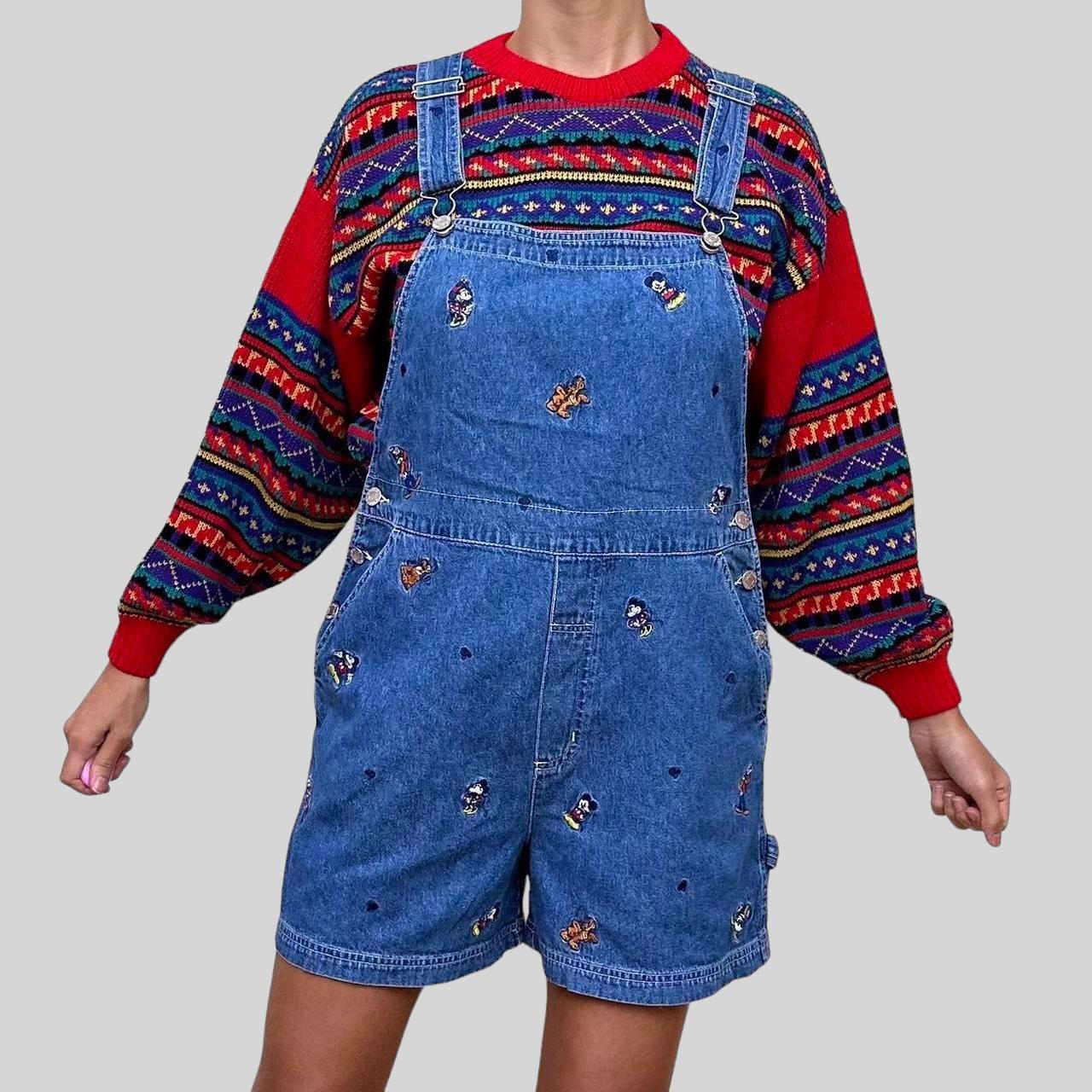 Disney vintage dungarees blue denim mickey mouse and... - Depop