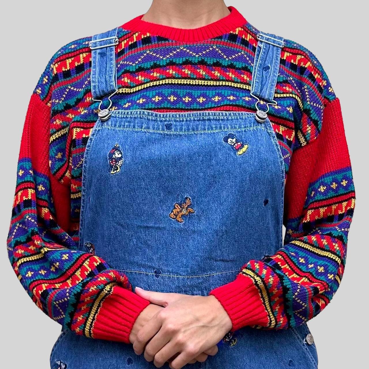 Disney vintage dungarees blue denim mickey mouse and... - Depop