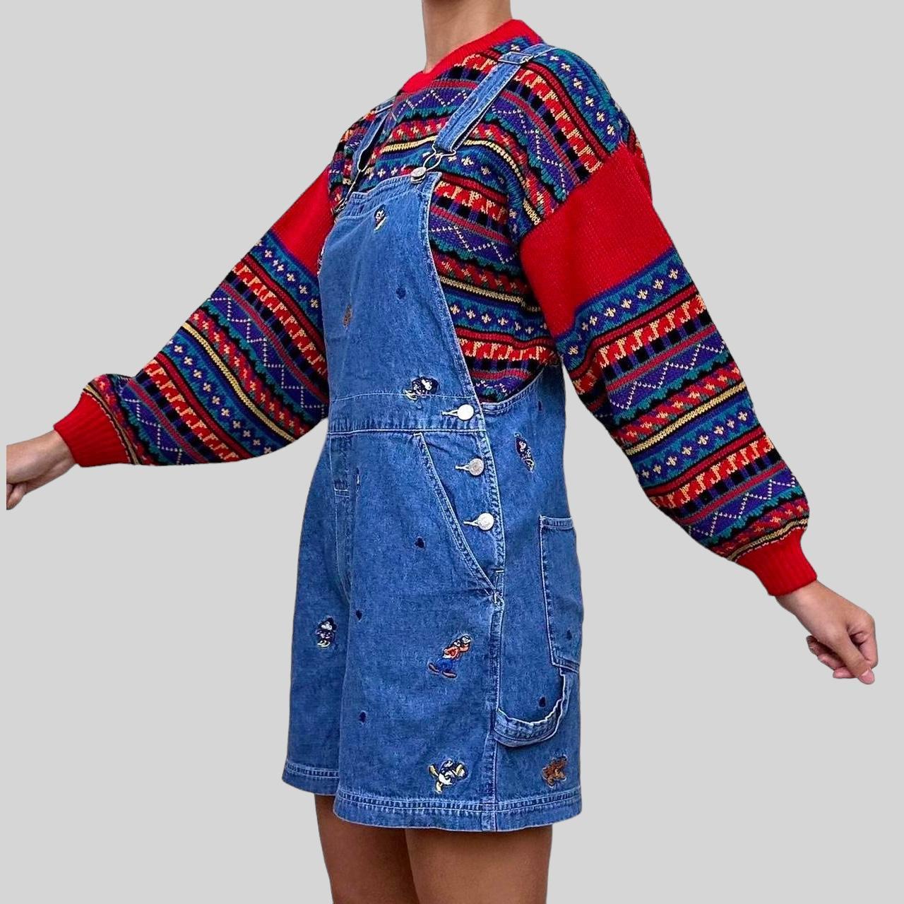 Disney vintage dungarees blue denim mickey mouse and... - Depop