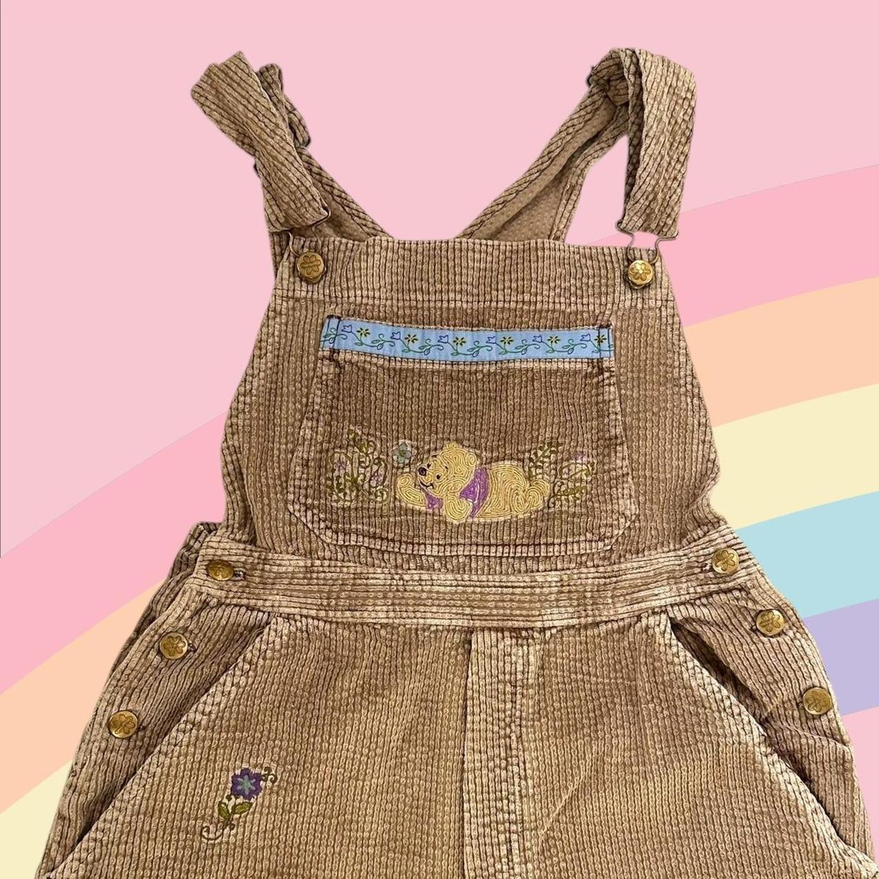 Disney vintage corduroy dungarees brown winnie the... - Depop