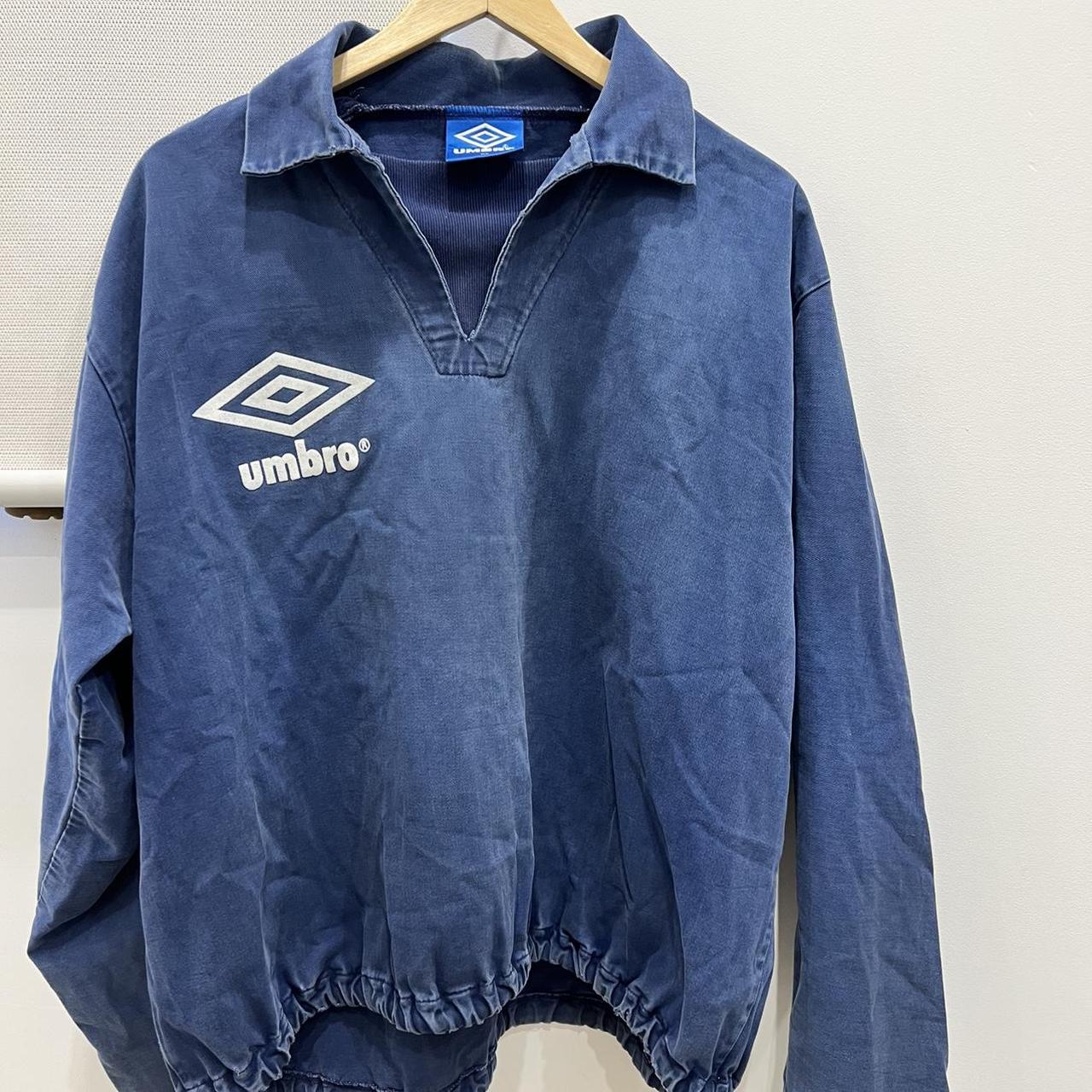 Vintage 90s Umbro football training drill pullover... - Depop