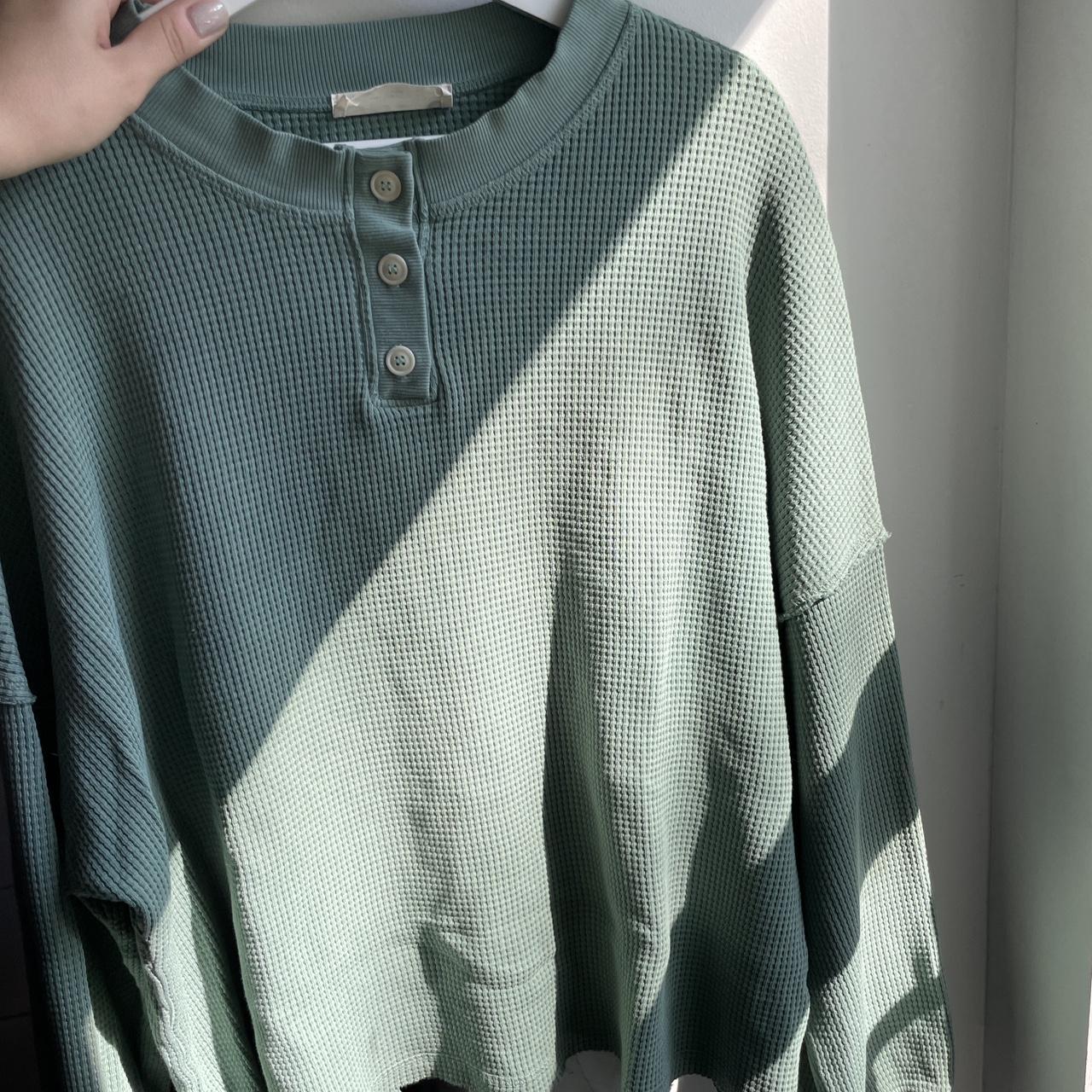 Backbeat Co thermal organic cotton waffle henley.... - Depop