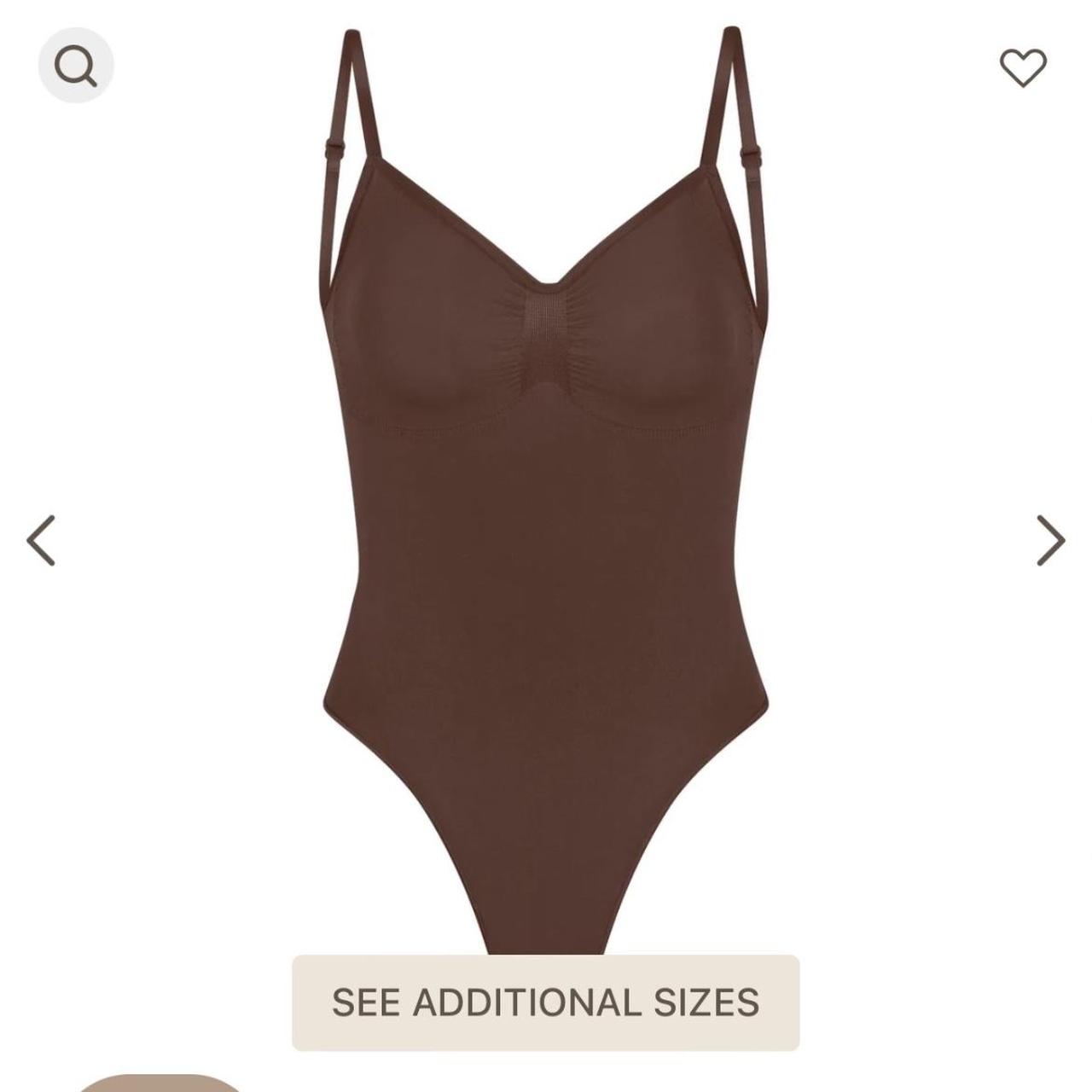 brown skims bodysuit worn once size L but super... - Depop