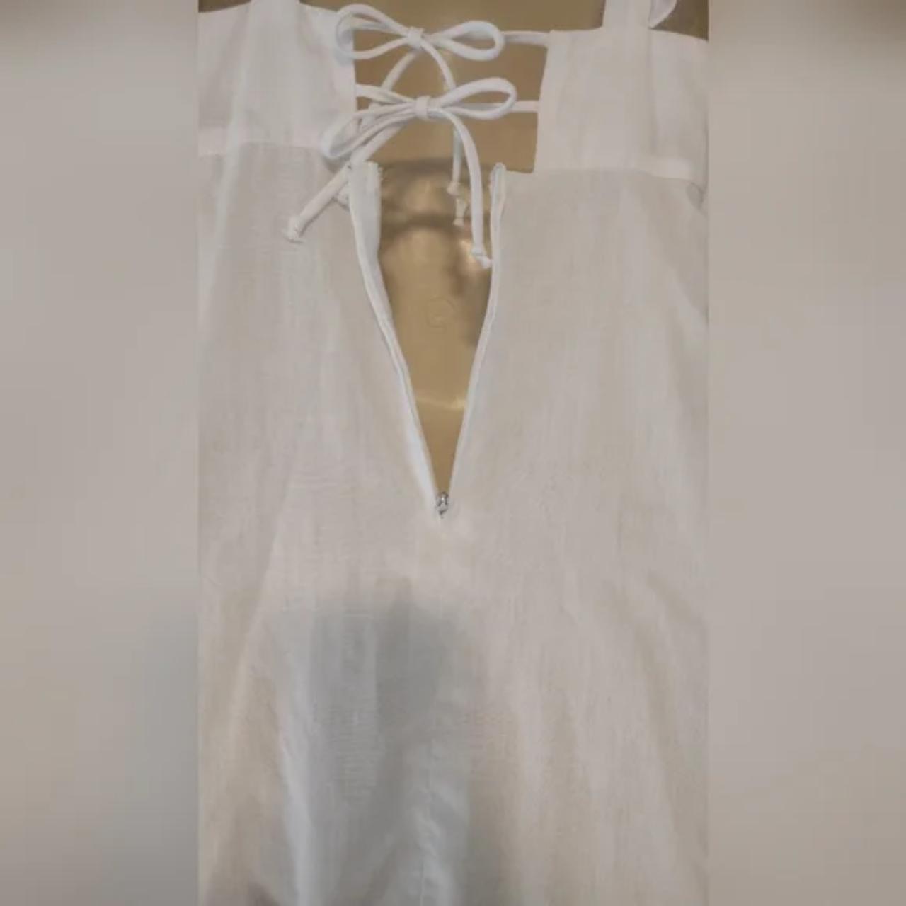 DONI-GIRL OF CALIFORNIA White Eyelet Ruffle Dress... - Depop