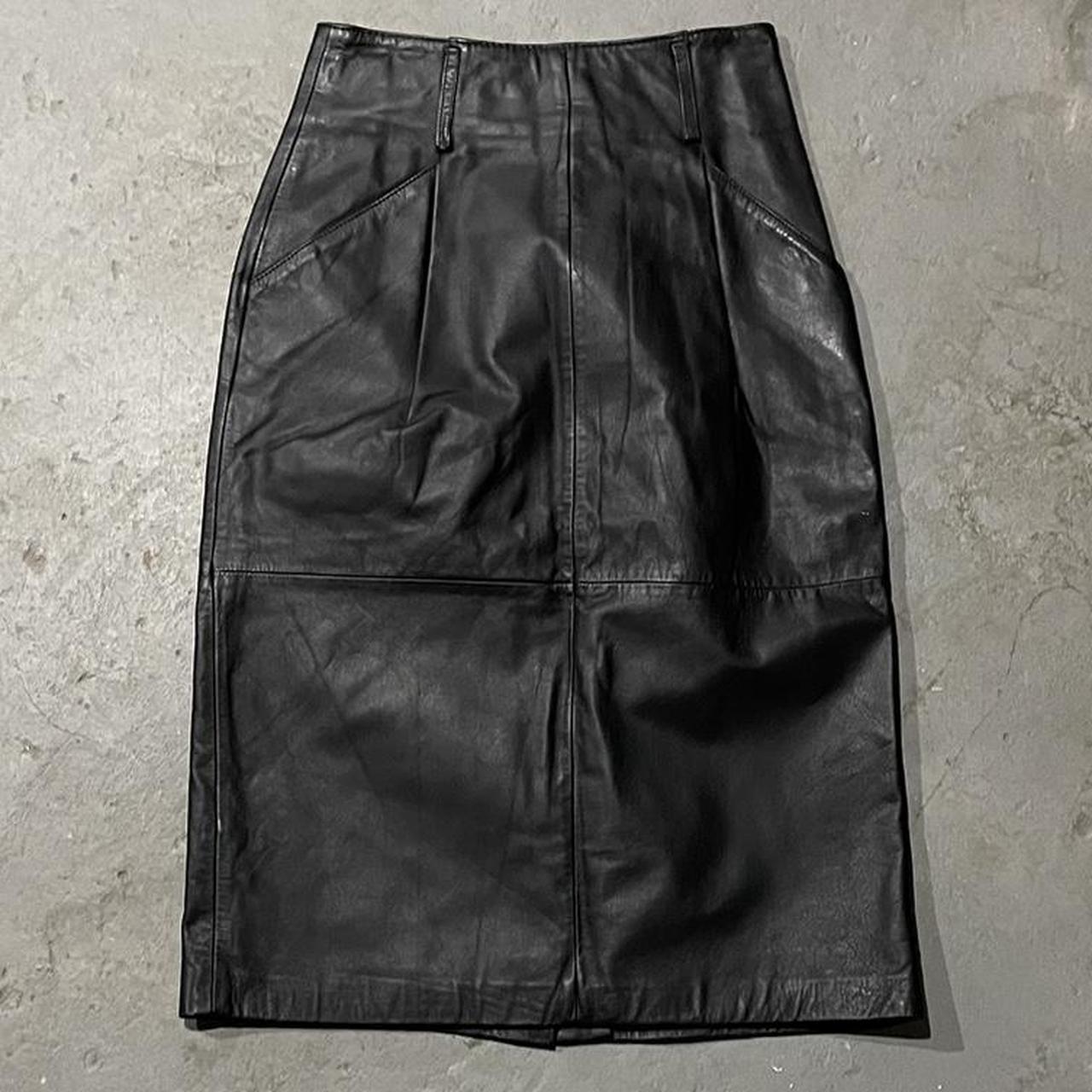 Vintage 00’s/Y2K HB Leather Maxi Skirt Size: 4... - Depop