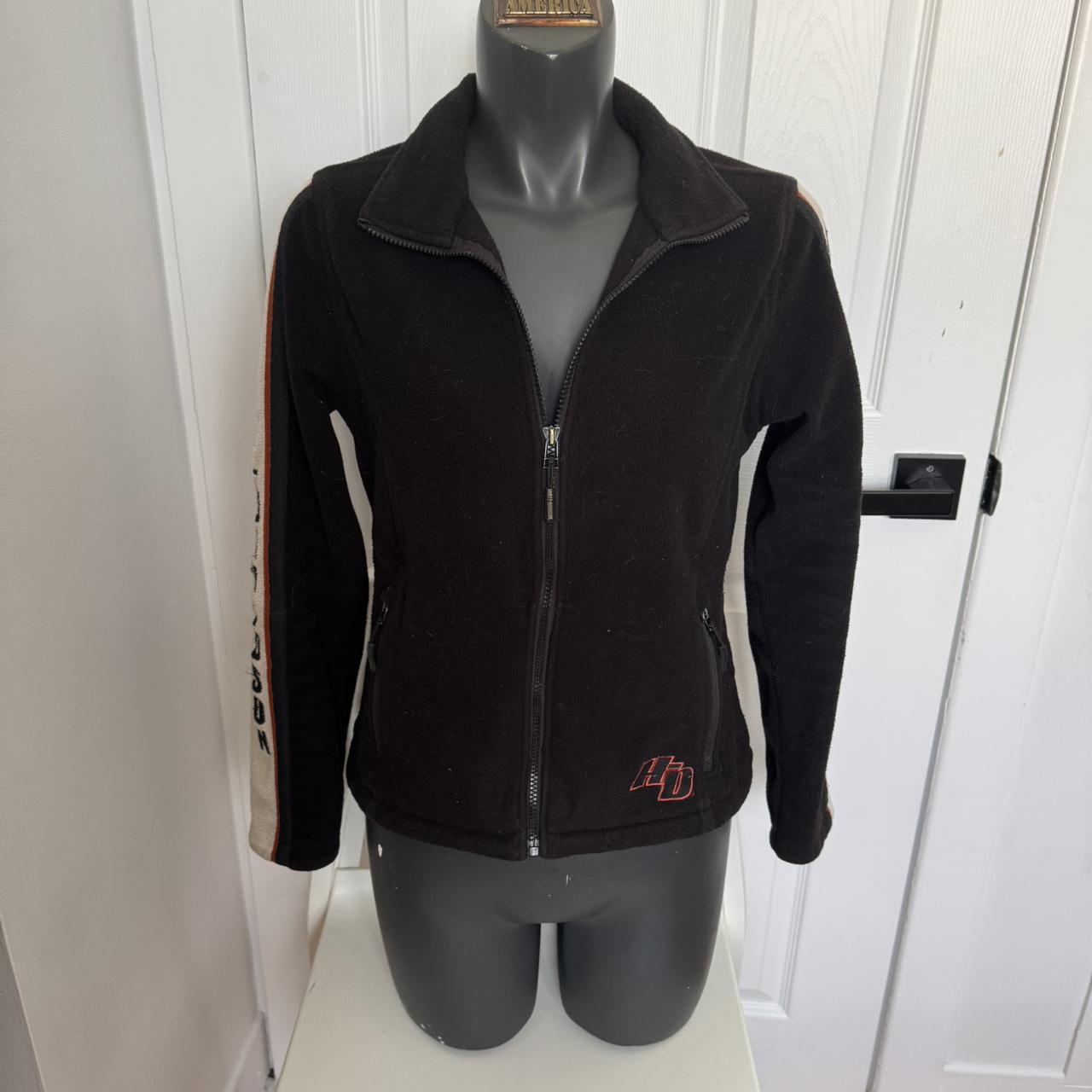 black Harley Davidson fleece jacket size : S - Depop