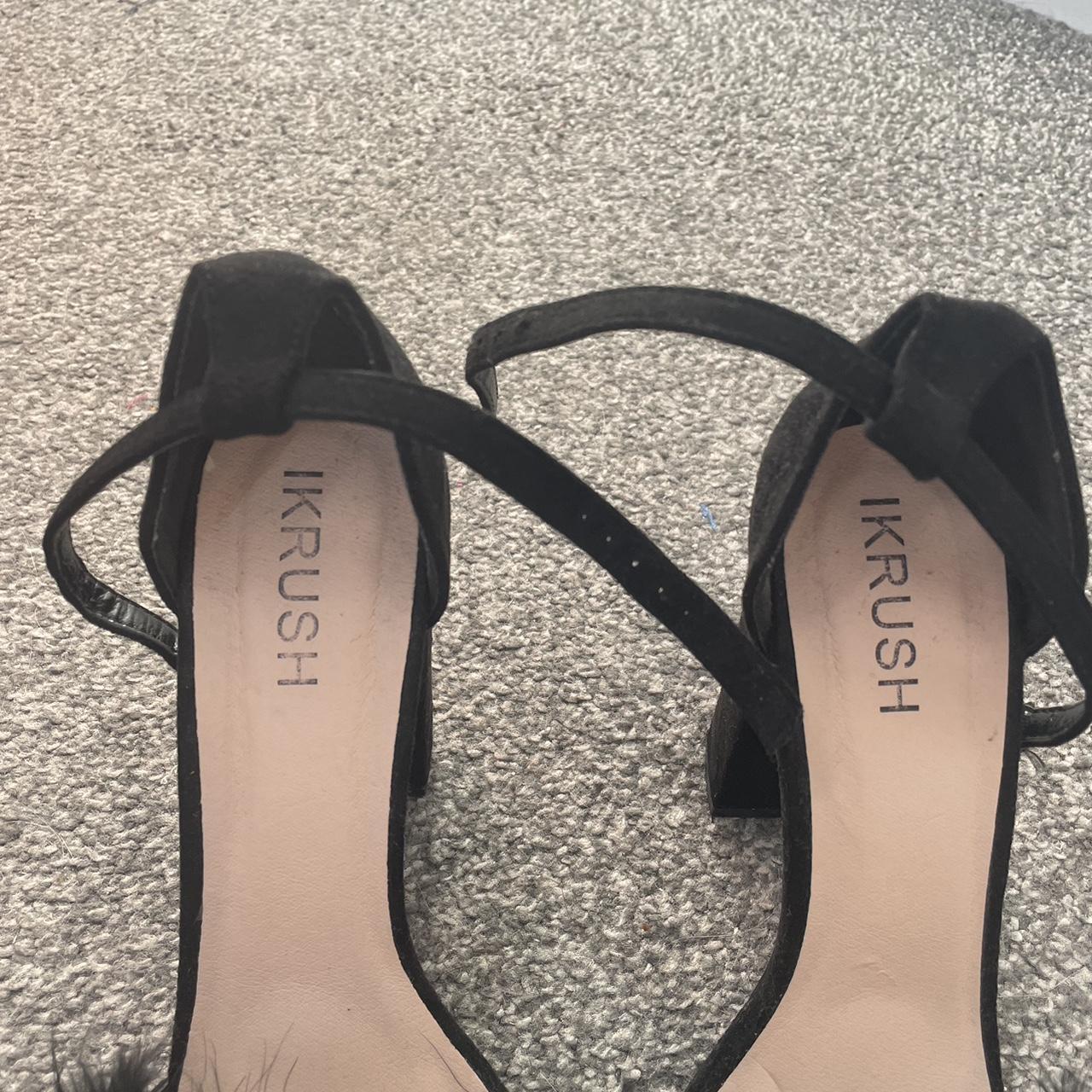 Ikrush black suede feather heels in size 5. Only... - Depop