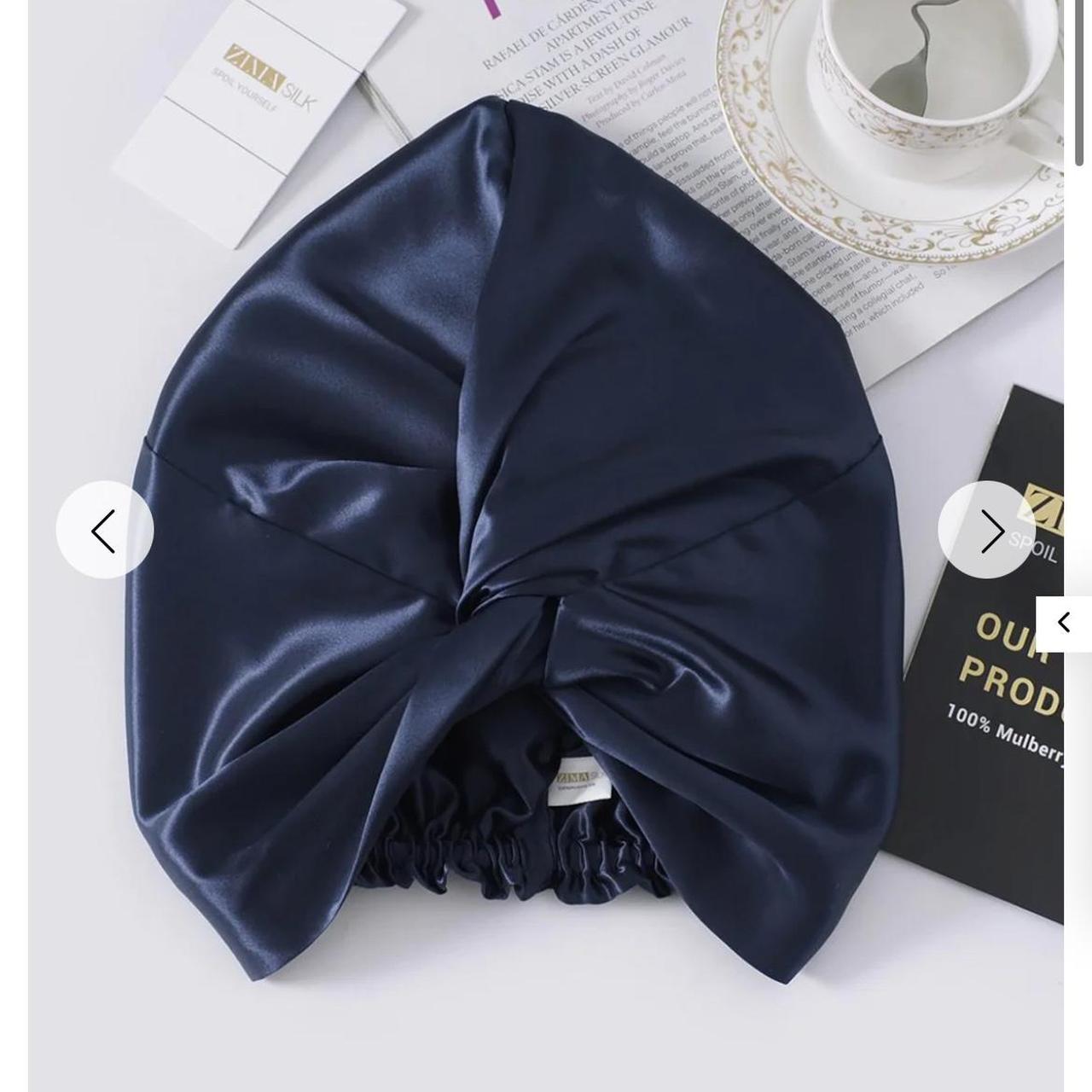 Zima silk 100% mulberry silk cap/bonnet headwear... - Depop