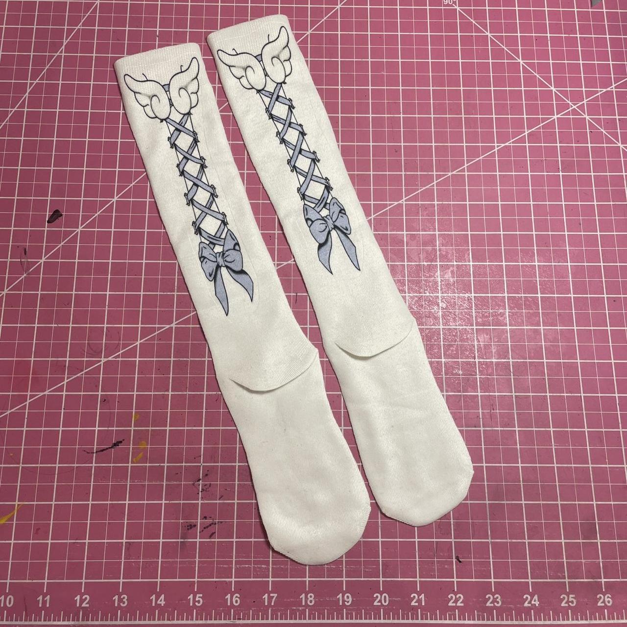Angel corset knee high socks Y2k scenecore... | Depop