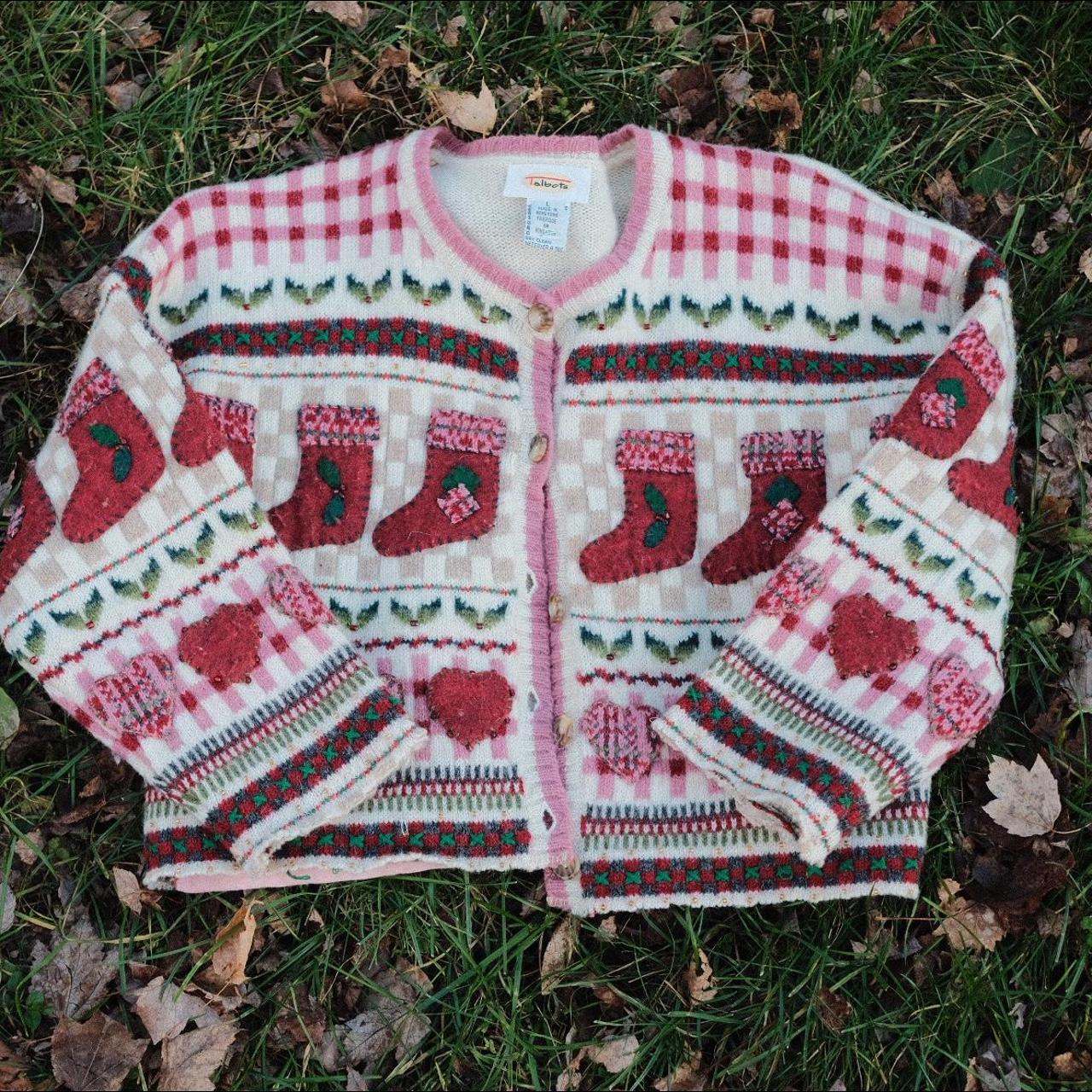 Vintage Talbots Wool Christmas Cardigan. Marked a... - Depop